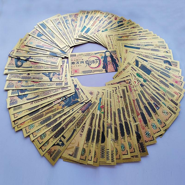 All Type Japan Anime Gold Plated Commemorative Banknotes Hot Manga Sets ...