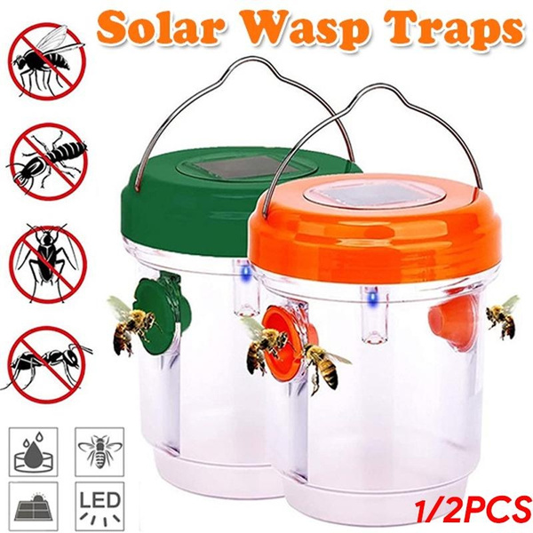 (1/2PCS)Wasp Traps Outdoor Hanging,Solar Powered Wasp Trap,Wasp Catcher ...