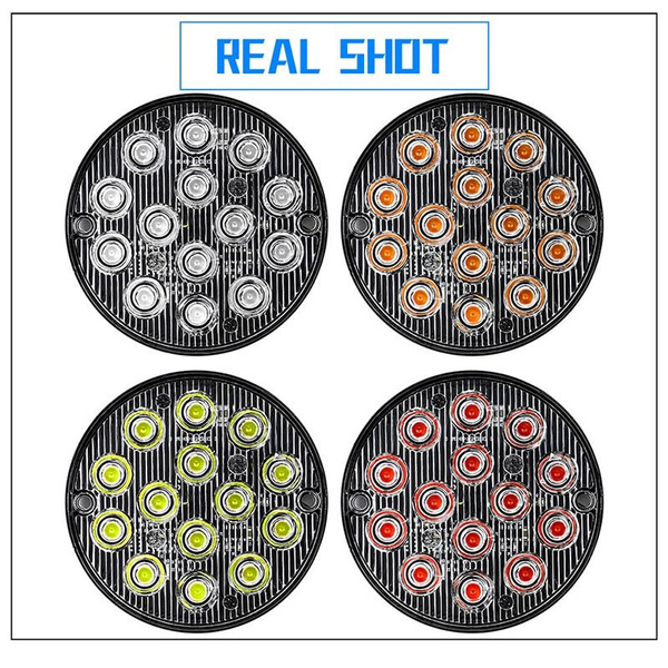 Ultra-thin round 14LED flashing light 12-24V engineering vehicle ...