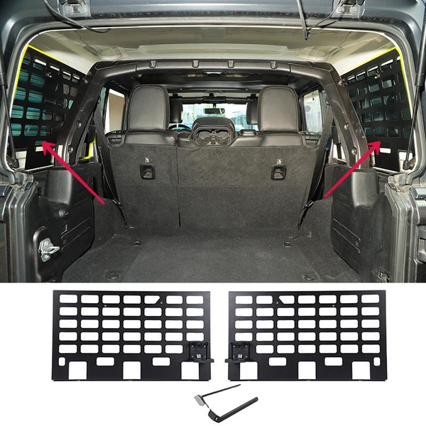 Trunk Rear Window Side Storage Racks, Back Cargo Metal Carrier, MOLLE ...