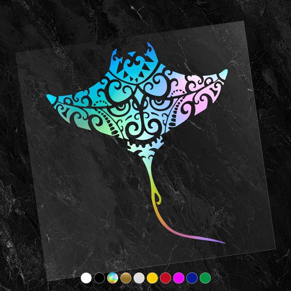 1PC Car Stickers Devil Fish Reflective Vinyl Decal Manta Ray Diver for ...
