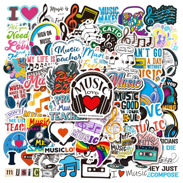 10/50Pcs Inspirational Music Stickers Rock Band Music Graffiti Stickers ...