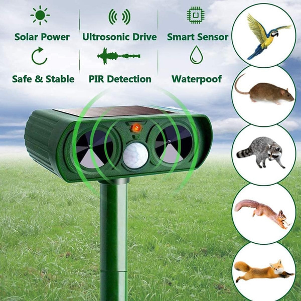 Solar Ultrasonic In Repellent Defender Rat,Squirrel,Deer,Raccoon,Skunk ...