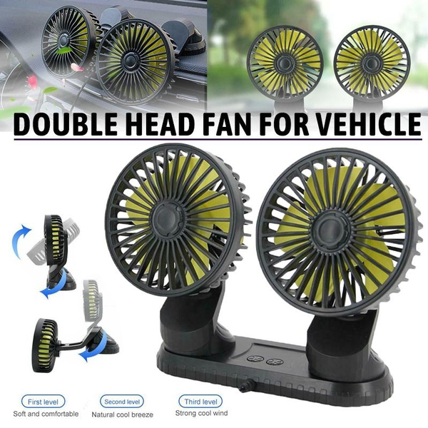 12V Vehicular Double Head Fan Truck Powerful Small Fan Air Conditioning ...