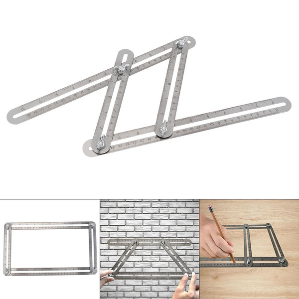Multifunction Stainless Steel Folding Ruler Special Shaped Measurement ...