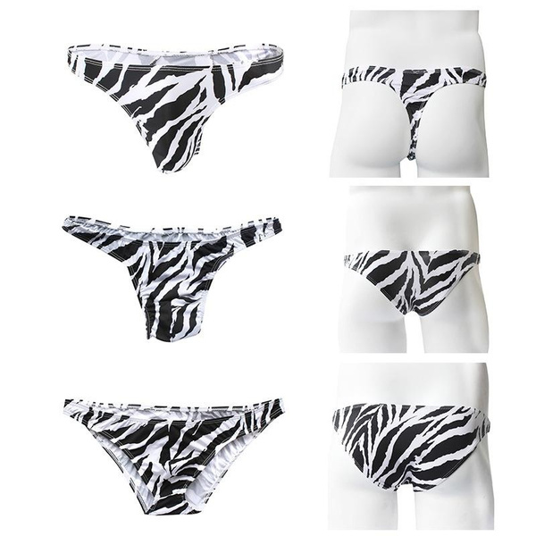 Men's Zebra Stripe Low Waist Bikini Panties Temptation Underwear | Wish