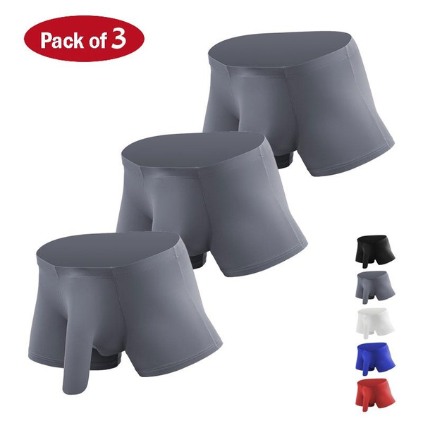 XIN 3-Pack Men's Translucent Mesh Boxers with Elephant Nose, Long Pouch ...