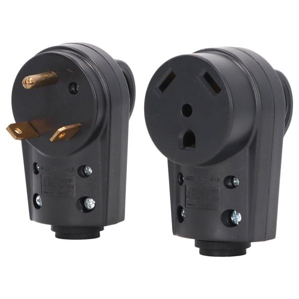 RV Receptacle Plug Set, Male Female Receptacle Plug US Standard 125V 30 ...