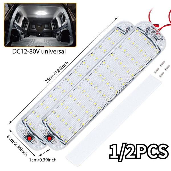 72 LED Panel Light Car Interior Reading Lamp High Brightness Cabin ...