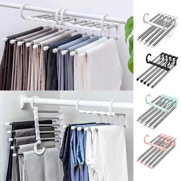 5 in 1 Multi-functional Pants Hanger For Clothes Rack Adjustable Closet ...