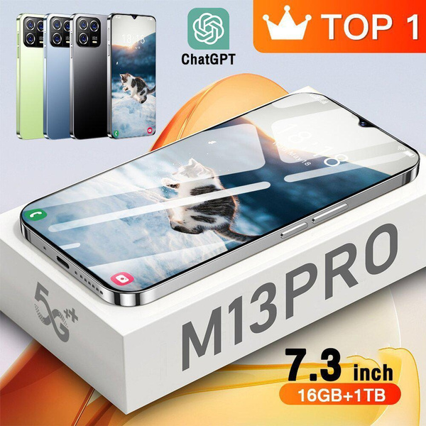 2023 New M13Pro 4G/5G High-definition Large Screen 7.3 Inch Smartphone ...