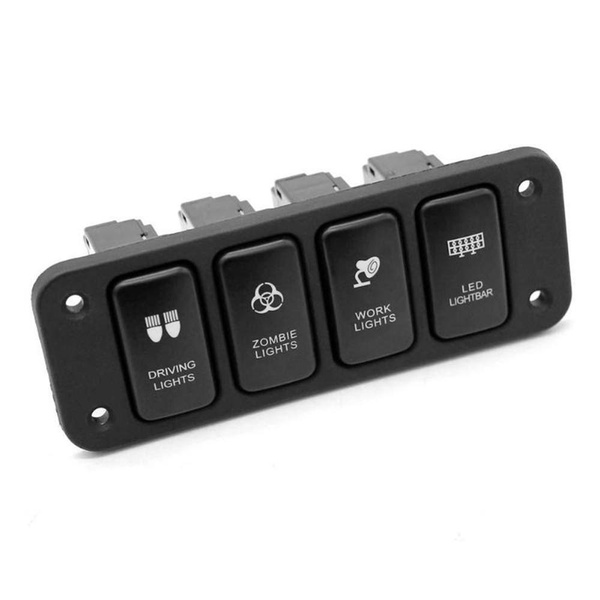 12V 4-Button On/Off Switch Panel with Blue LED for Toyota Hilux FJ ...