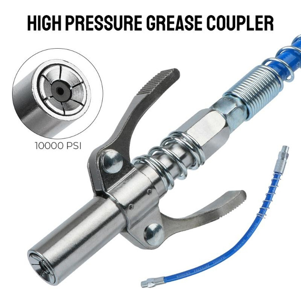 10000PSI Grease Gun Coupler High Pressure Double Handle Grease Nozzle ...
