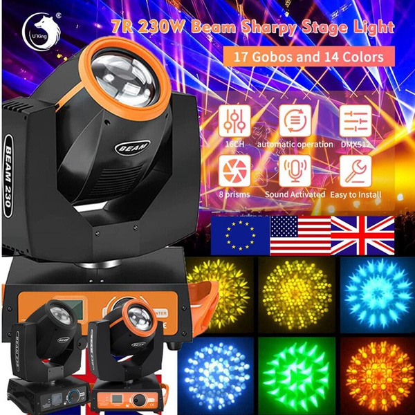 Black/Orange Upgraded Moving Head Lights Gobos Led Light Stage Lights ...