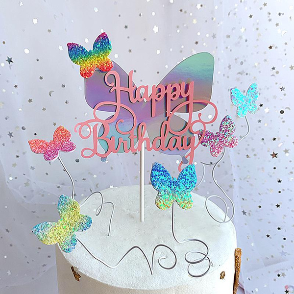 1/5pcs Butterfly Cake Toppers 3D Butterfly Cupcake Topper for Girls ...