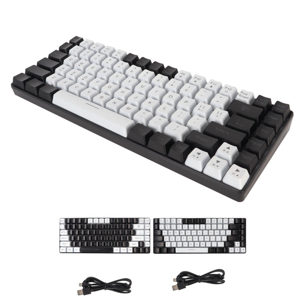 Wired USB Keyboard, Type C Compact 84 Keys RGB Backlit Gaming Keyboard ...