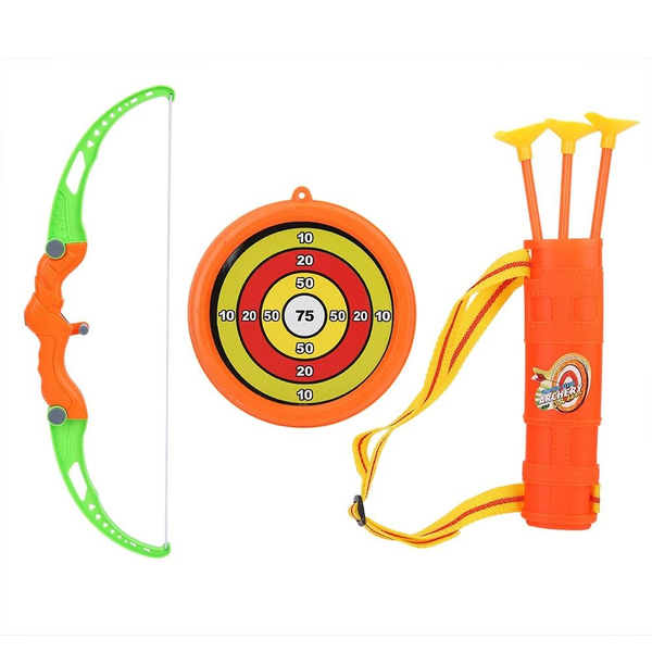Kids Bow and Toy, Bow & Toy Set Children Toy Archery Set Plastic Bow Soft Arrows with Target ...
