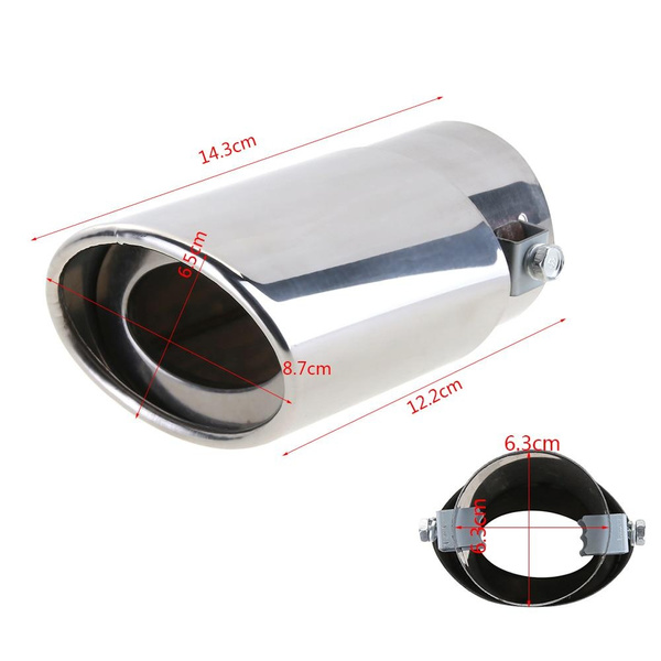 Interface 63mm Single Outlet Universal Car Exhaust Tip Stainless Steel ...