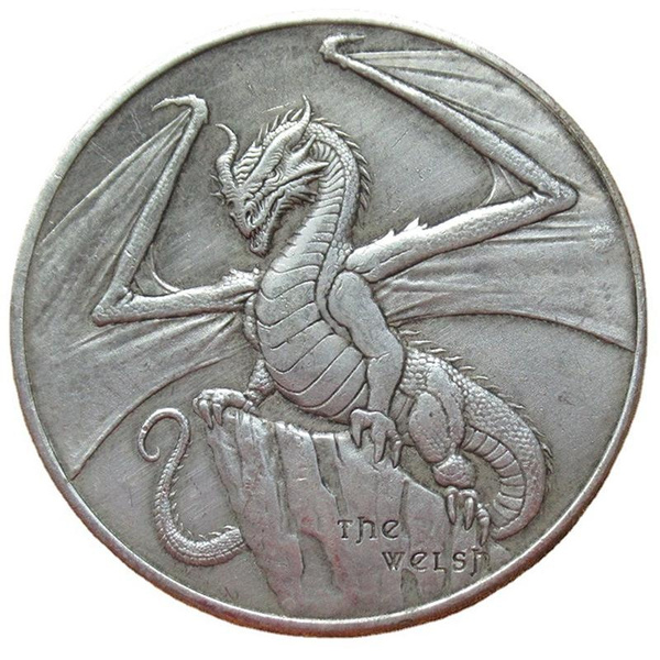 Mountain Top West Dragon Pattern Fine Coin Wishing Coin Magic Prop ...