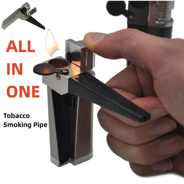 2023 New Oblique Flame Open Flame Lighter Inflatable Pipe Lighter ...