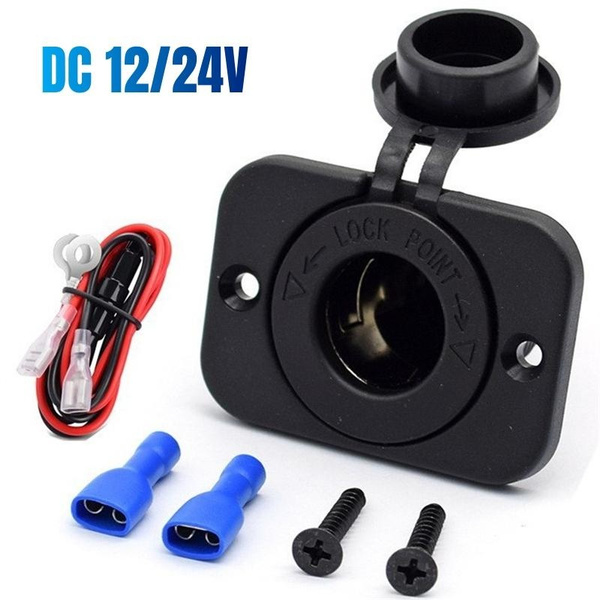 1 Set 12V-24V Car Cigarette Lighter Socket Waterproof Plug Power Outlet ...