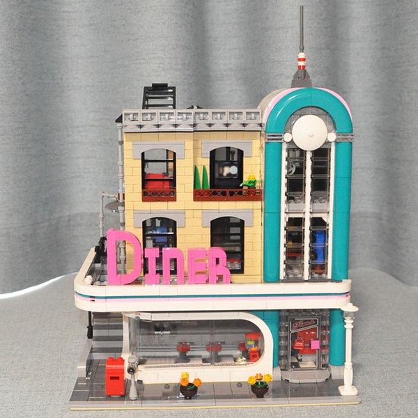 New 2778+Pcs Classic Downtown Diner Model Ideas Street View Moc Modular ...