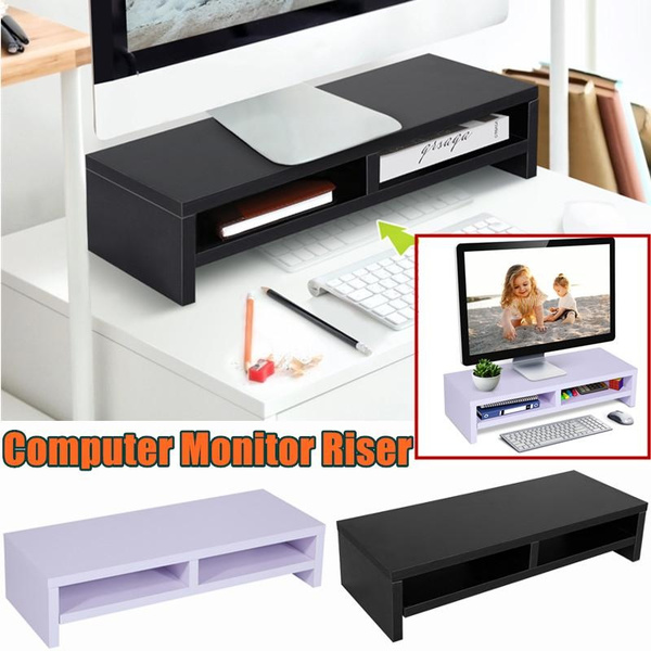 Monitor Stand - Computer Monitor Riser, Wood Desktop Stand For Laptop ...