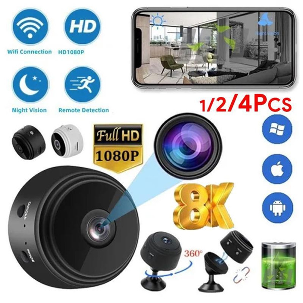 (1/2/4Pcs)Upgraded 8K Camera Mini WiFi Spy Camera Full HD 1080P ...