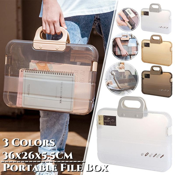 1PC Portable File Box Waterproof File Bag Pencil Case Plastic ...