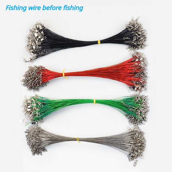 Luya anti bite wire with fishing swivel pin and splay ring at both ends ...