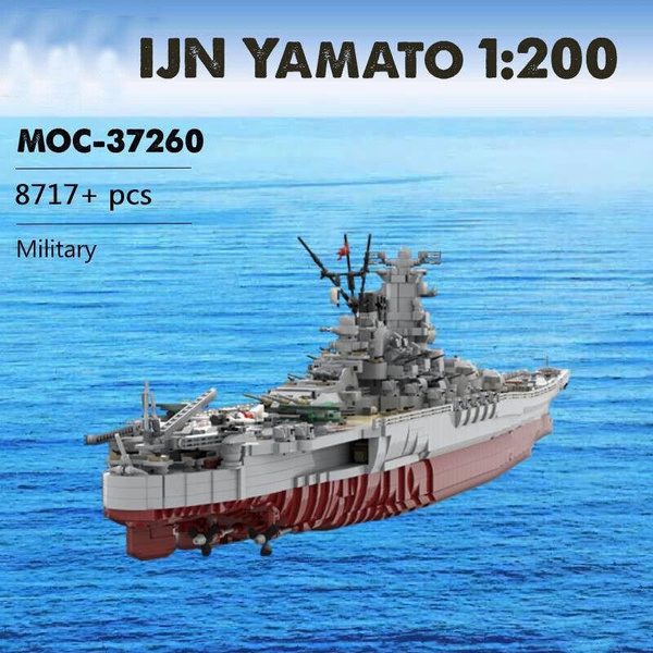 IJN Yamato Battleship MOC Building Blocks Set 1:200 DIY Model Brick Kit ...