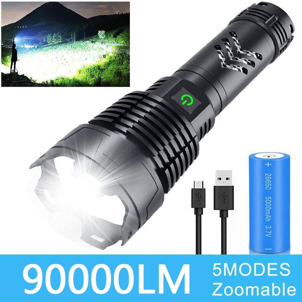 Flashlights High Lumens Rechargeable, 90000/10000/6000 Lumen Flashlight ...