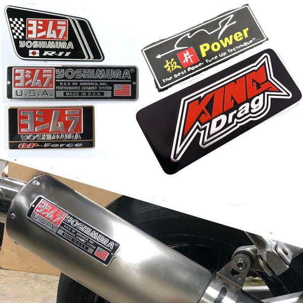 Motorcycle Exhaust Pipes Decal Sticker Aluminium 3D Heat-resistant ...