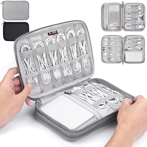 USB Data Cable Organizer Multifunction Cable Organizer Bag Digital ...