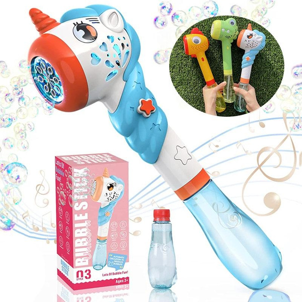 Bubble Machine Gun With Lights Music,Portable Unicorn Crocodile Chick ...