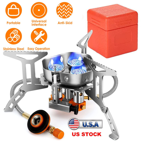 4000W Portable Camping Stove Foldable Powerful Gas Stove Backpacking ...