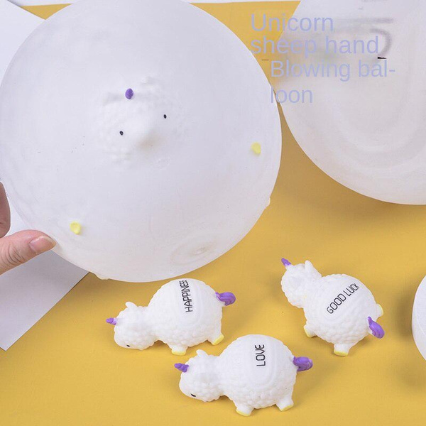 2023/New puffable lamb vent toy TPR puff animal wave ball inflatable ...