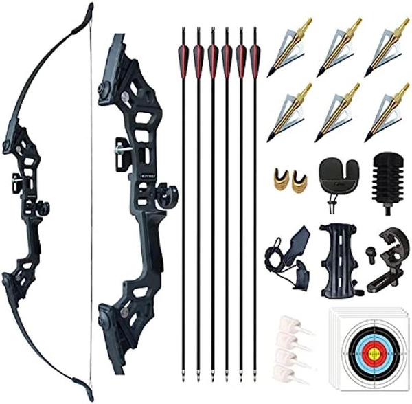 BZT Archery 51" Takedown Recurve Bow and Arrows Set for Adults Metal ...