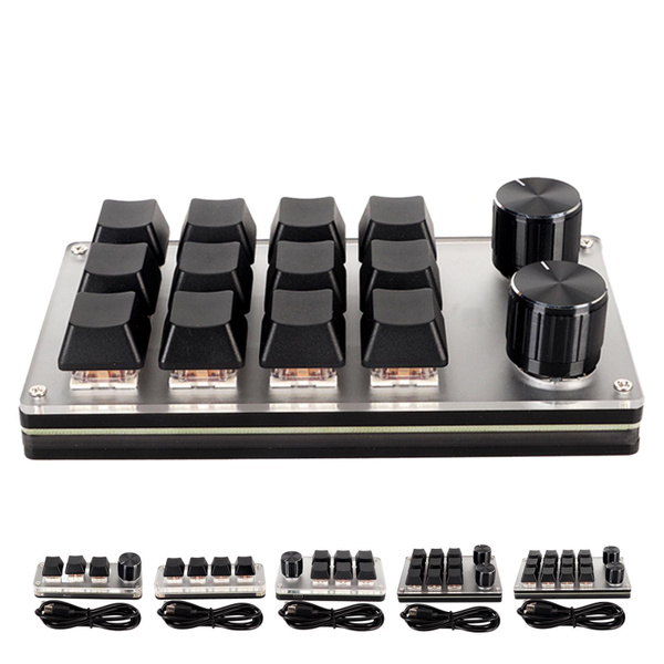 Mechanical Macro Keypad Red Switch, Ergonomic Customized Knobs USB Mini Keyboard, Plug and Play ...