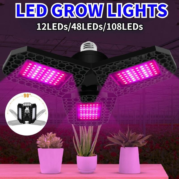 1PC Full Spectrum LED Plant Grow Light Bulb Foldable E27 Red Blue IP55 ...