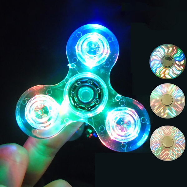 Luminous LED Light Fidget Spinner Hand Top Spinners Glow In Dark Light ...
