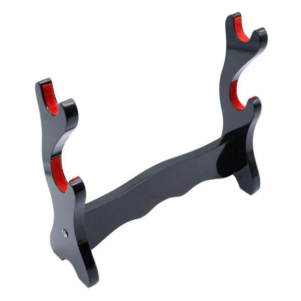 Velvet Lacquer Finish Samurai Sword Katana Wakizashi Tanto Holder Stand ...