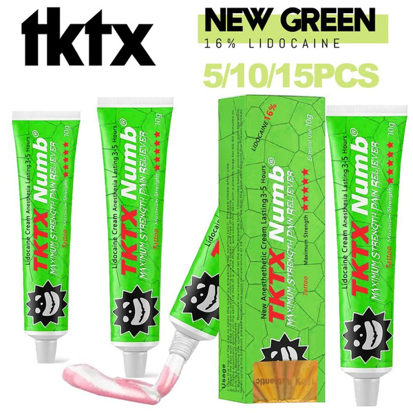 5/10/15PCS TKTX Numb 16% Lidocaine Green TKTX Green Tattoo Numbing ...
