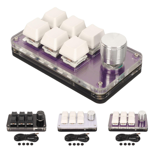 6 Key Keypad with Knob,One Handed Mechanical Gaming Keyboard, Wired USB OSU Keyboard, RGB Keypad ...