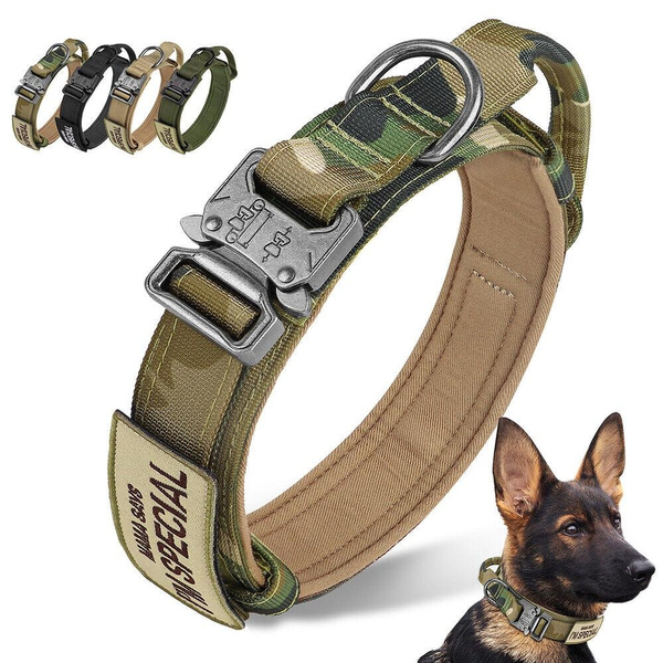 Tactical Dog Collar Adjustable Military Training Pet Collars with ...