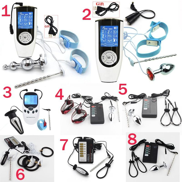 Male Masturbator Strong Electric Shock Pulse Anal Plug Vibrator Penis ...