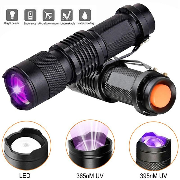 Ultra Violet LED Flashlight Blacklight Light 395/365NM Inspection Lamp ...