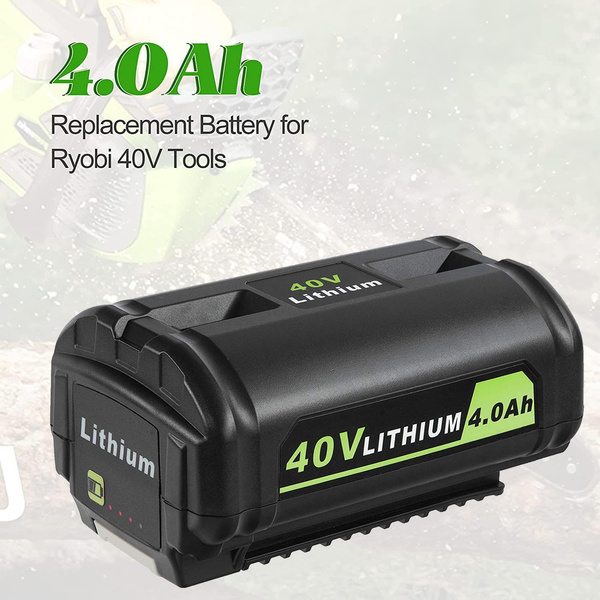 40V 4000mAh Li-ion Replacement Battery for Ryobi 40 Volt Cordless Power ...
