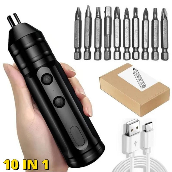 1 Set 10 In 1 Rechargeable Electric Screwdriver Small Electric Tool ...