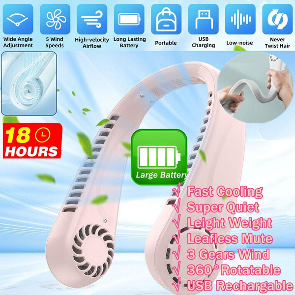 Best Portable Neck Fan 2023, 6000mAh Foldable Bladeless Neck Fans ...